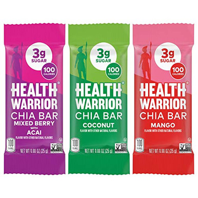 Health Warrior Chia Bars Variety Pack, Coconut/Acai Berry/Mango, 15 ...