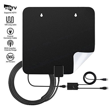 60Miles Amplified Indoor HDTV Antenna - Bamshoot Upgraded Digital TV ...