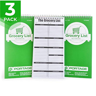 Portage Grocery List Notebook 4 x 8 Grocery Shopping Notepad Stay ...