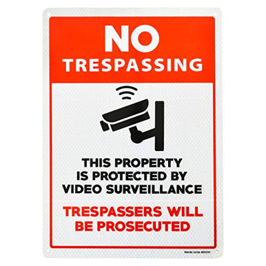 Video Surveillance Sign No Trespassing Outdoor Reflective Aluminum Sign ...