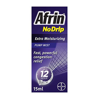 Afrin No Drip Extra Moisturizing 12 Hour Nasal Congestion Relief Pump ...