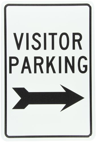 NMC TM8G Traffic Sign Legend VISITOR PARKING with Right Arrow 12 Length ...
