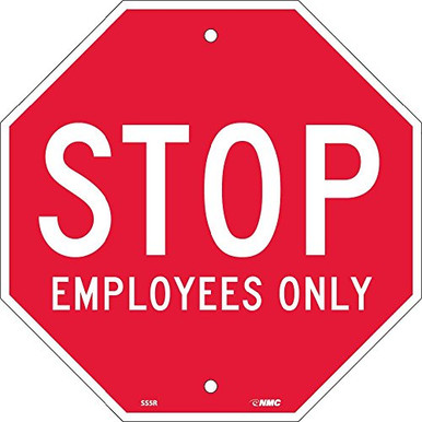 National Marker SS5R Stop Employees only Sign - Warehousesoverstock