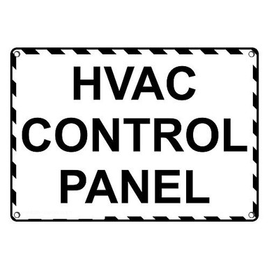 Weatherproof Plastic HVAC Control Panel Sign with English Text ...
