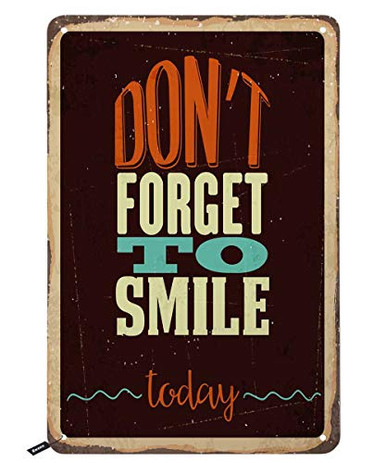 Swono Dont Forget to Smile Today Tin SignsVintage Metal Tin Sign for ...