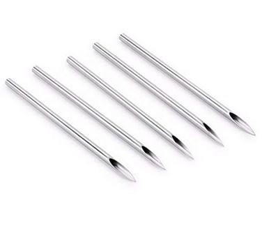 5Pcs 16G Stainless Steel Ear Piercing Pins Tattoo Stitches Asepsis ...