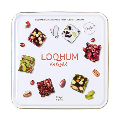 Loqhum Turkish Delight Mix of 4 Flavors Milk wPowder Sugar Honey wCut ...