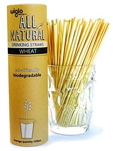All Natural Wheat Drinking Straws 120 Pack Natures Straw Disposable ...