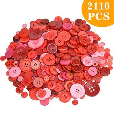 TIENCIY 2110 PCS Crafts Assorted Buttons Mixed Size Resin Round Craft ...