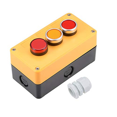 uxcell Push Button Switch Station Momentary 2NC 2NO Red Yellow Switches ...