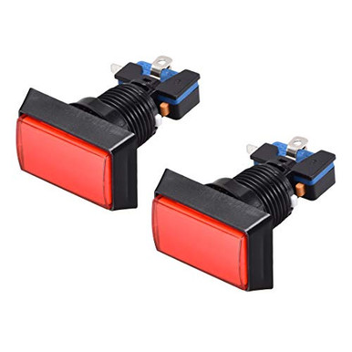 uxcell Game Push Button 49x33 Rectangle12V LED Illuminated Push Button ...