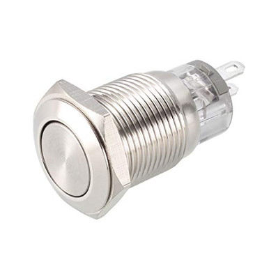 uxcell Latching Metal Push Button Switch Flat Head 16mm Mounting NC NO ...