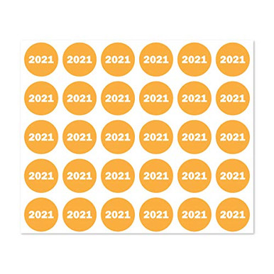 300 Labels - Color-Coded 2021 Year Stickers for Inventory Quality ...