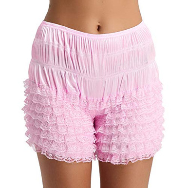 Freebily Womens Adult Shiny Silky Ruffled Lace Hem Panties Pettipants ...