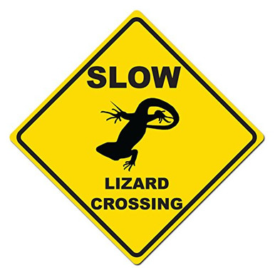 Dark Spark Decals Slow Lizard Crossing Caution Sign 11 Diamond Aluminum ...