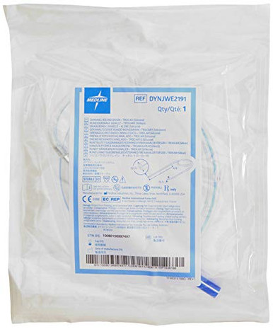 Medline DYNJWE2191 Round Channel Drains with Trocar 19 FR 14 FullFluted ...