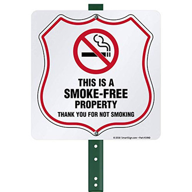 SmartSign This is A Smoke Free Property Sign, Thank You for Not Smoking ...