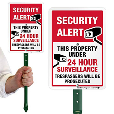 SmartSign Security Alert This Property Under 24 Hour Surveillance ...