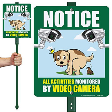 SmartSign Dog Poop Sign for Yard, Notice All Activities Monitored by ...