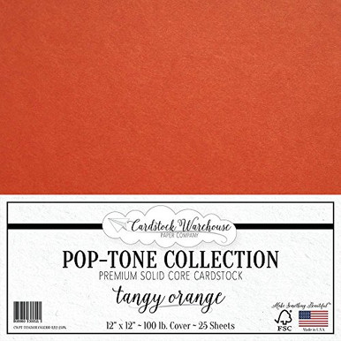 TANGY ORANGE Cardstock Paper - 12 x 12 inch 100 lb. Heavyweight Cover ...