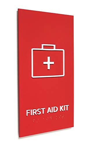 Kubik Letters First Aid Kit Sign ADA Compliant Modern Design Sign with ...