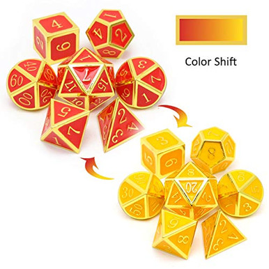 Haxtec Color Changing by Temperature Metal DND Dice Set Polyhedral DD ...
