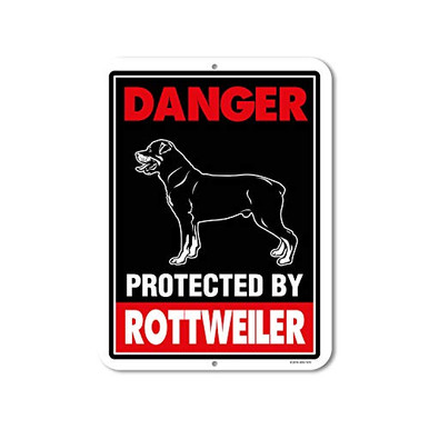 Honey Dew Gifts Rottweiler Sign Danger Protected by Rottweiler 9 x 12 ...