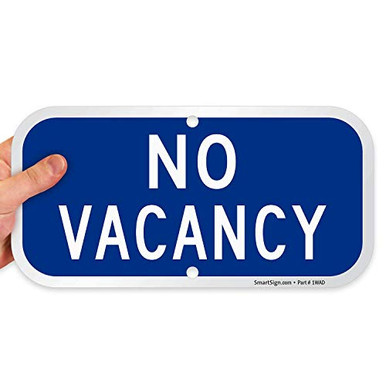 SmartSign No Vacancy Sign 6 x 12 Aluminum - Warehousesoverstock