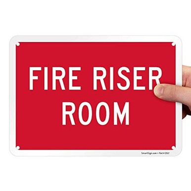 SmartSign "Fire Riser Room" Sign | 7" x 10" Aluminum - Warehousesoverstock