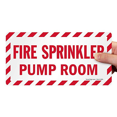 SmartSign Fire Sprinkler Pump Room Sign 5 x 10 Aluminum ...