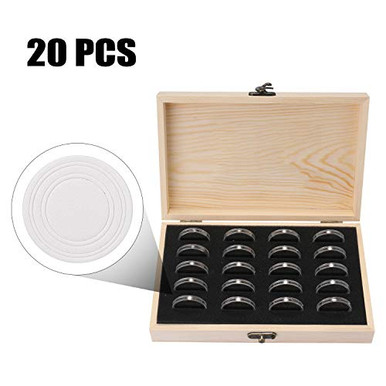 Decdeal Coins Holder Wooden Coins Storage Box for Collectible ...