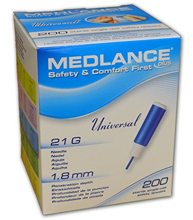 Medlance Plus Universal 21G Safety Lancets 200bx - Warehousesoverstock