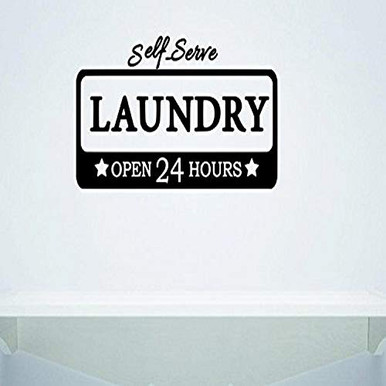 Design with Vinyl Moti 1350 2 Self Serve Laundry Open Sign Housekeeping ...