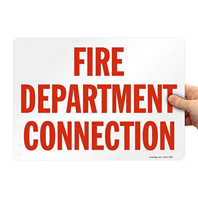 SmartSign "Fire Department Connection" Sign | 10" x 14" Aluminum ...