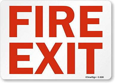 SmartSign Fire Exit Sign 7 x 10 Plastic - Warehousesoverstock