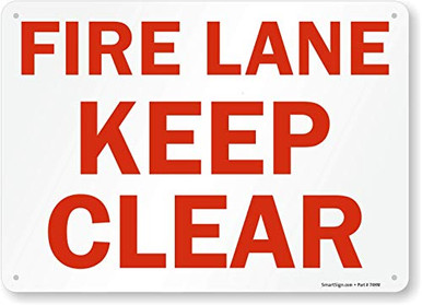 SmartSign Fire Lane Keep Clear Sign 10 x 14 Aluminum - Warehousesoverstock