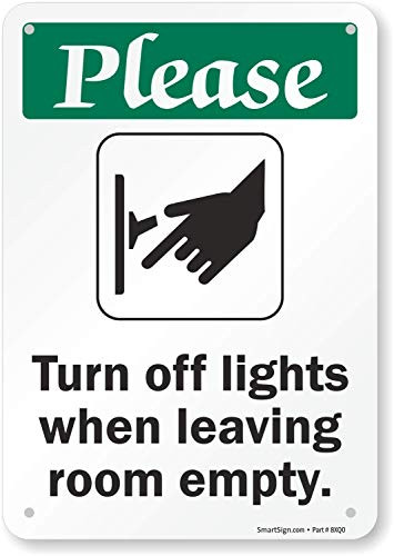 SmartSign S20367PL10 SmartSignPlease Turn Off Lights When Leaving Room ...