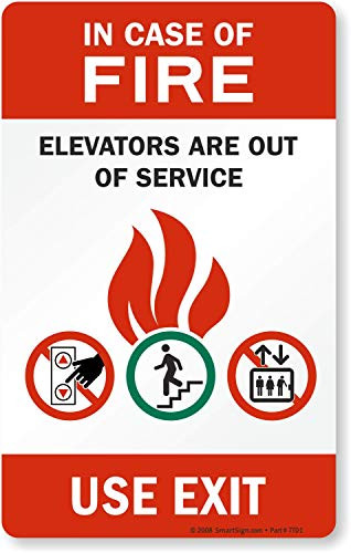 In Case of Fire Elevators are Out of Service Use Exit Label by ...