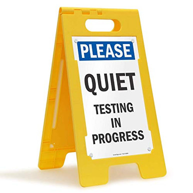 SmartSign "Please Quiet - Testing In Progress" Folding Floor Sign | 25 ...