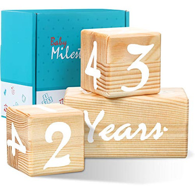 WILLBOND Blocks Baby Monthly Milestone Blocks Baby Age Photo Blocks and ...