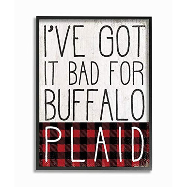 Stupell Industries Bad for Buffalo Plaid Funny Seasonal Autumn Fall ...