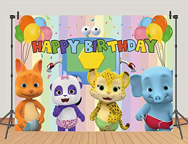 5x3ft Cartoon Word Party Photo Backdrops Baby Shower Newborn Birthday ...