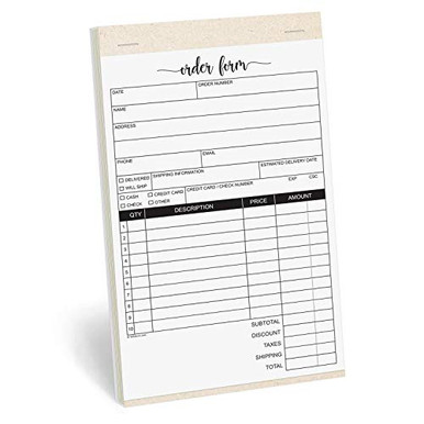 321Done 2Part Carbonless Order Form Book 50 Sets on Pad 55 x 85 Made in The USA Carbon Copy ...
