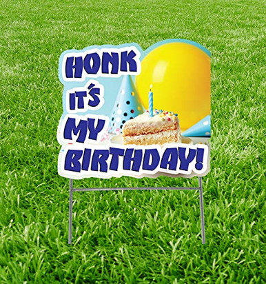 Advanced Graphics Honk Its My Birthday! Cake Yard Sign with Metal ...