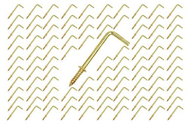 FGen 100pcs L Type Photo Frame Copper Plated Right Angle Hook Fixed Cup ...