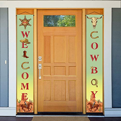 Western Cowboy Party Decoration Welcome Cowboy Banner West Wild Cowboy ...