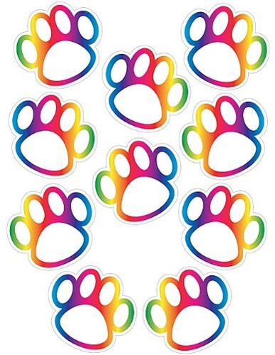 Teacher Created Resources Rainbow Paw Prints Accents - Warehousesoverstock