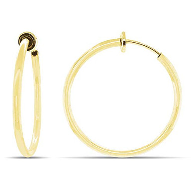Aloha Earrings Clip On Hoop Earrings for Women Silver and GoldTone ...