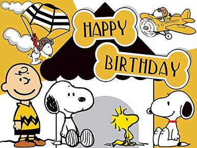 Snoopy Birthday Banner Party Supplies Photography Backdrops Birthday ...
