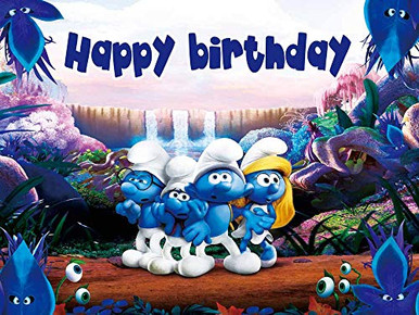 The Smurfs Backdrops for Adventure Birthday Party Background ...